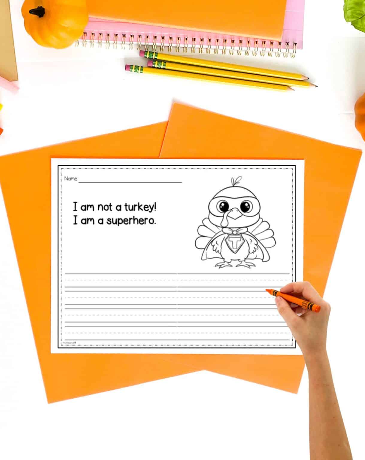 Free Printable Turkey in Disguise Coloring Creative Writing Worksheets ...