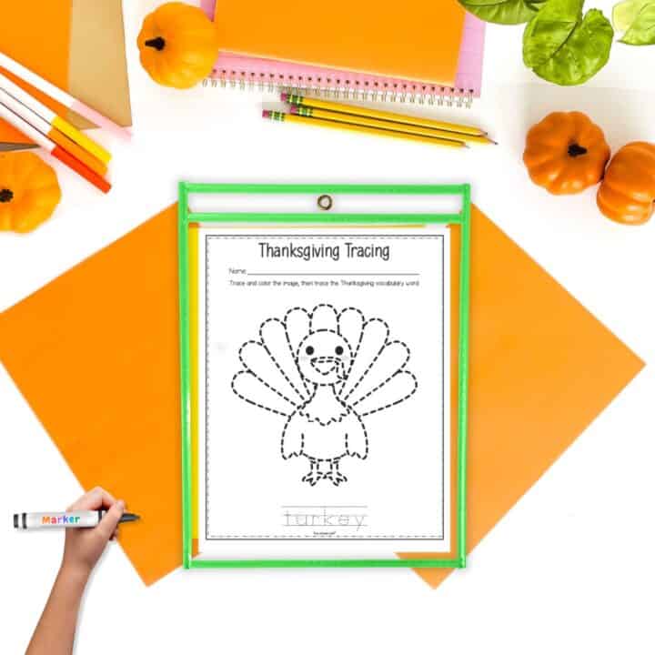 Free Printable Thanksgiving Tracing Worksheets - The Artisan Life