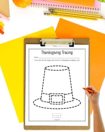 Free Printable Thanksgiving Tracing Worksheets - The Artisan Life