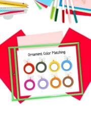 Free Printable Christmas Ornament Color Matching Activity - The Artisan ...