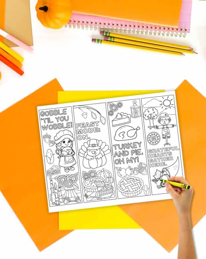 Free Printable Thanksgiving Bookmarks to Color - The Artisan Life