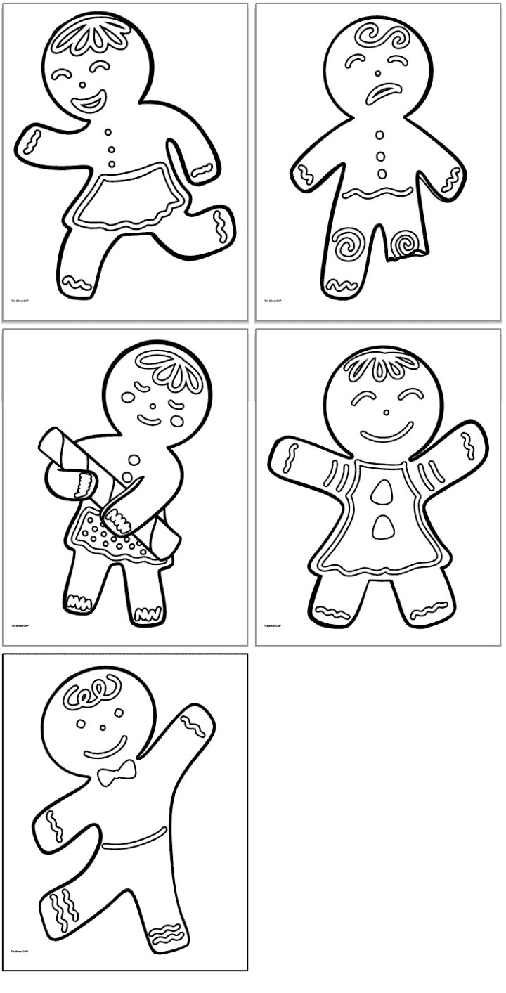 Free Printable Gingerbread Man Coloring Pages - The Artisan Life
