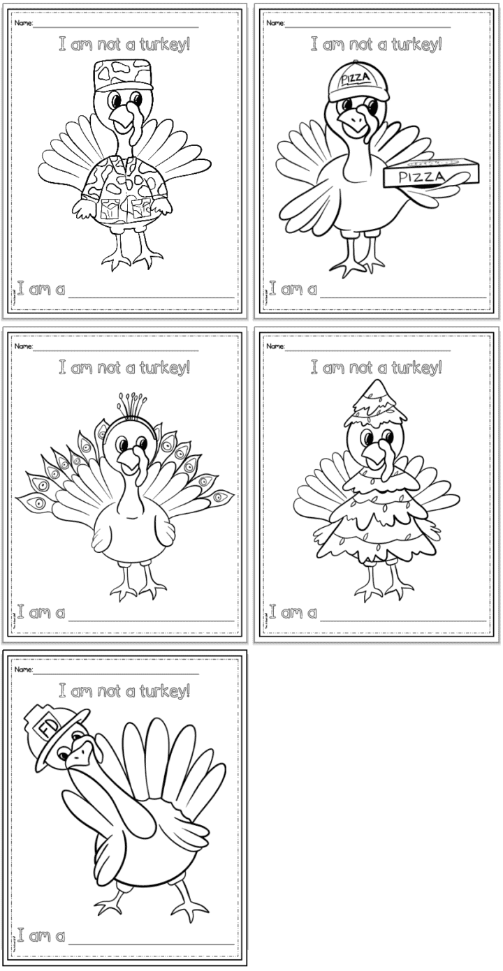 Free Printable Turkey in Disguise Coloring Pages - The Artisan Life