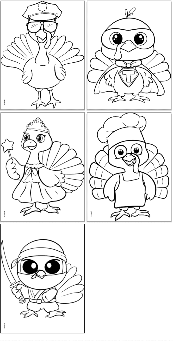 Free Printable Turkey in Disguise Coloring Pages - The Artisan Life