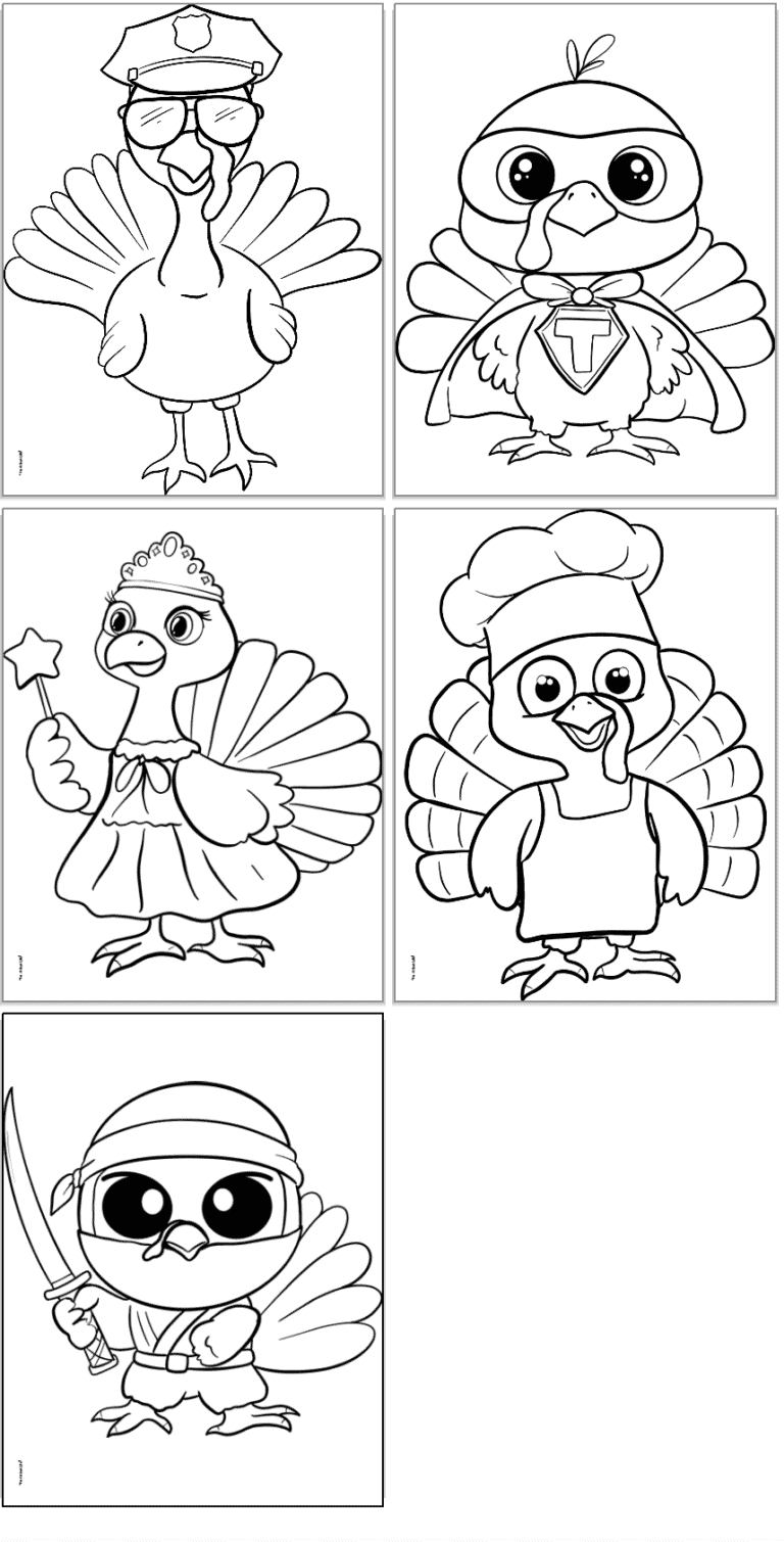 Free Printable Turkey in Disguise Coloring Pages - The Artisan Life