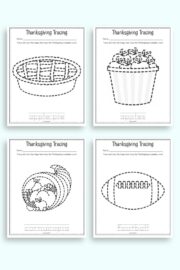Free Printable Thanksgiving Tracing Worksheets - The Artisan Life
