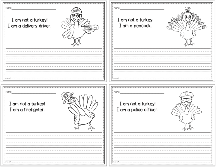 Free Printable Turkey in Disguise Coloring Creative Writing Worksheets ...