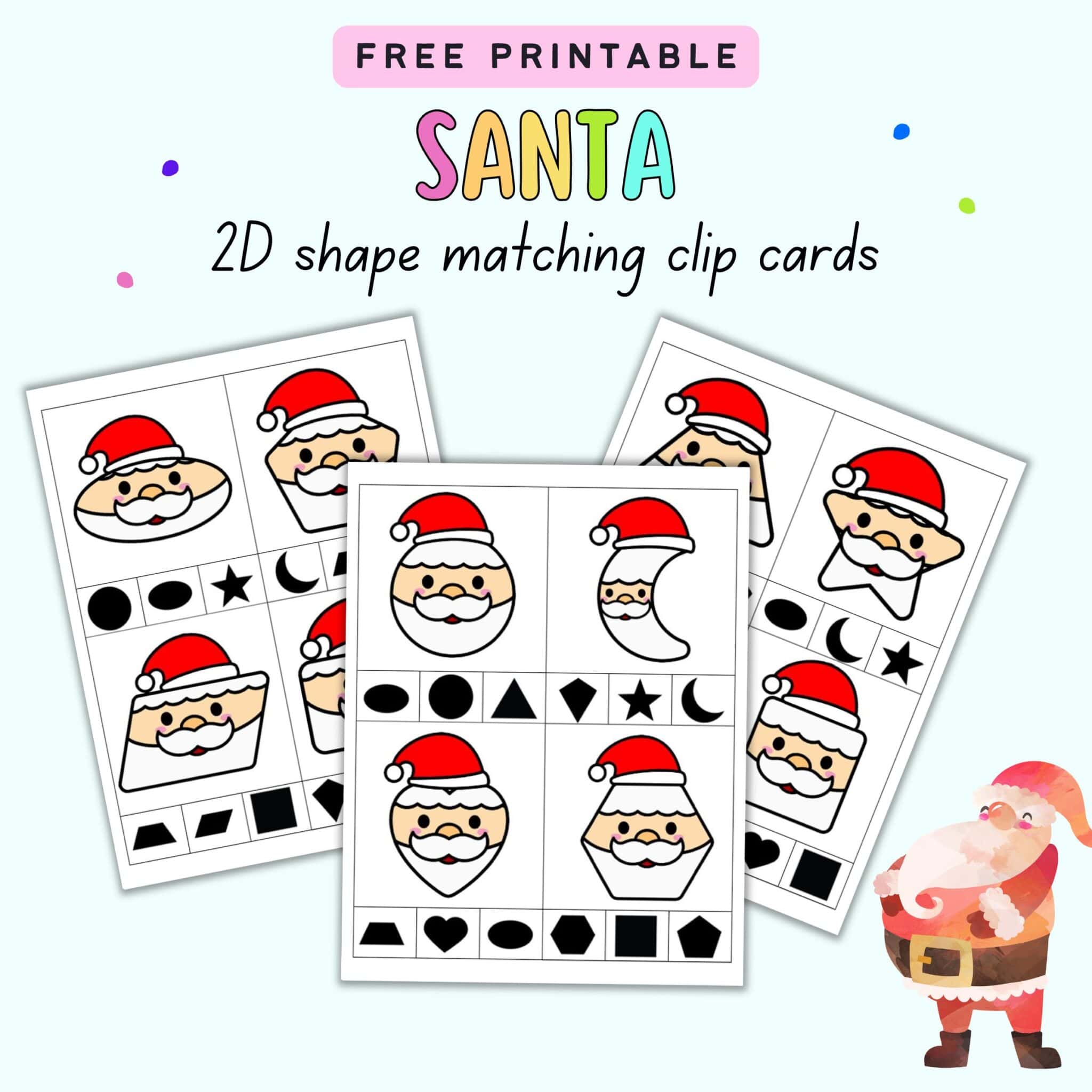 Free Santa 2D Shape Matching Printable - The Artisan Life