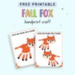 Free Printable Fall Fox Handprint Craft - The Artisan Life