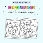 Free Printable Gingerbread Color by Number Worksheets - The Artisan Life