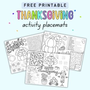 Free Printable Thanksgiving Activity Placemats - The Artisan Life