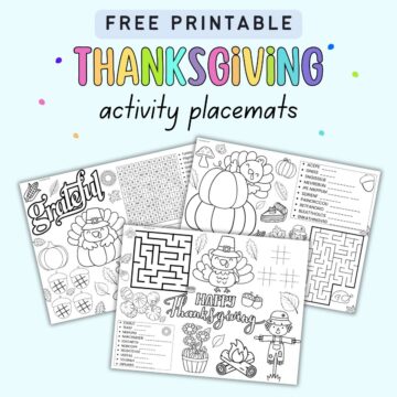 Free Printable Thanksgiving Activity Placemats - The Artisan Life