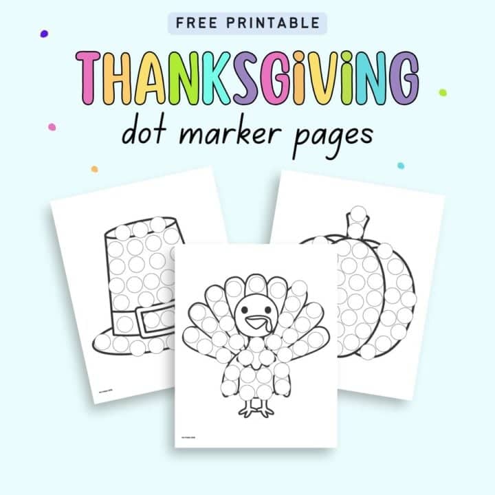 Free Printable Thanksgiving Dot Marker Coloring Pages - The Artisan Life