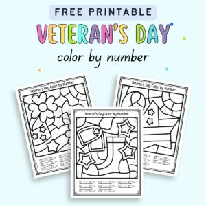 Free Printable Veteran's Day Color by Number Worksheets - The Artisan Life