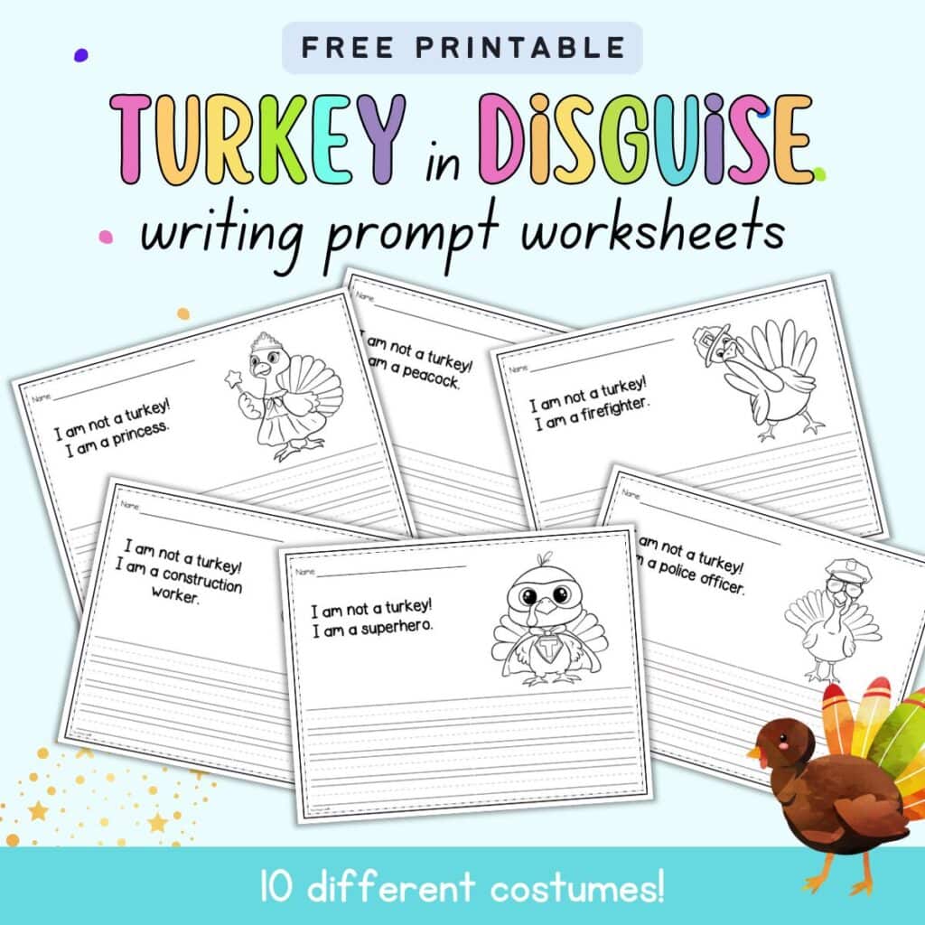 Free Printable Turkey in Disguise Coloring Creative Writing Worksheets ...
