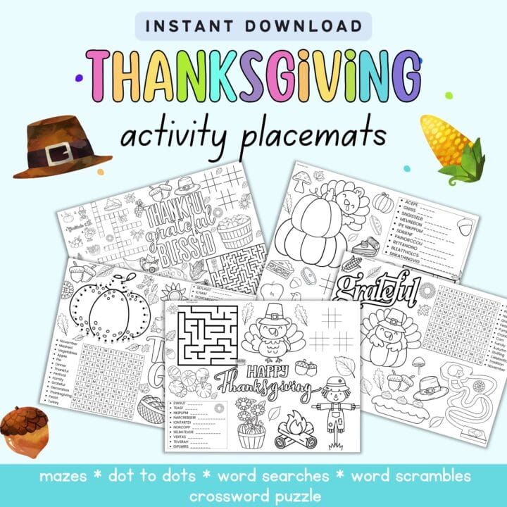 Free Printable Thanksgiving Activity Placemats - The Artisan Life