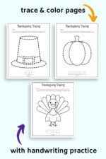 Free Printable Thanksgiving Tracing Worksheets - The Artisan Life