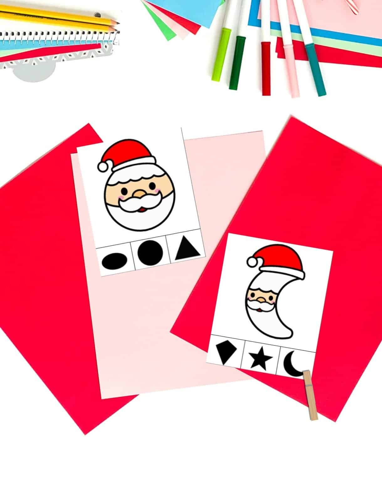Free Santa 2D Shape Matching Printable - The Artisan Life