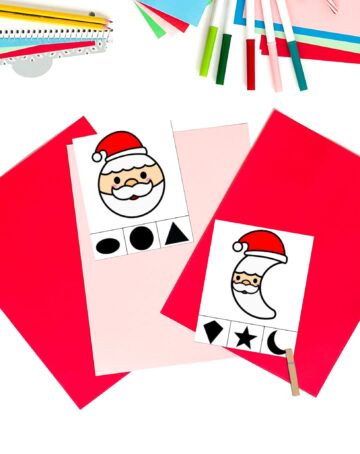 Free Santa 2D Shape Matching Printable - The Artisan Life
