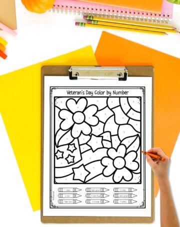 Free Printable Veteran's Day Color by Number Worksheets - The Artisan Life