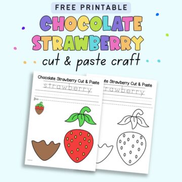 Free Printable Chocolate Strawberry Cut and Paste Craft - The Artisan Life