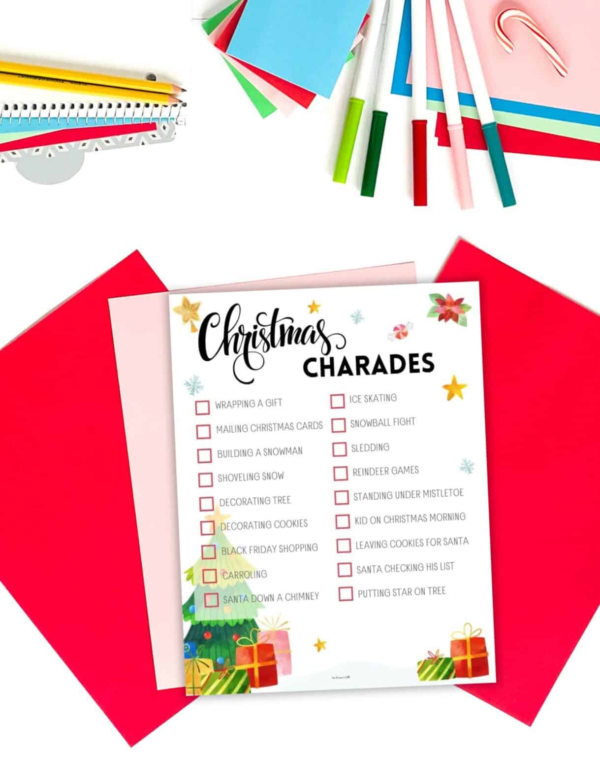 Free Printable Christmas Charades Game - The Artisan Life