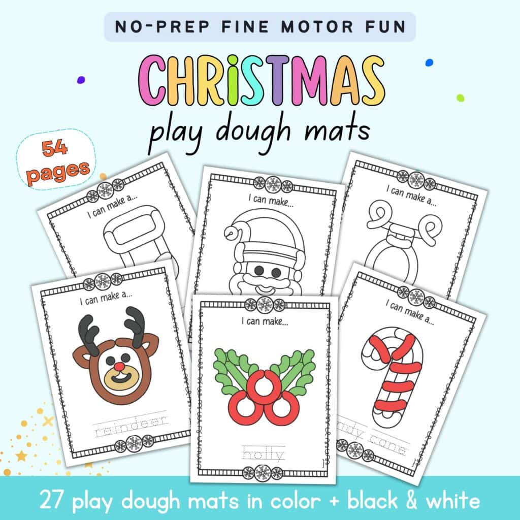 Free Printable Christmas Play Dough Mats - The Artisan Life