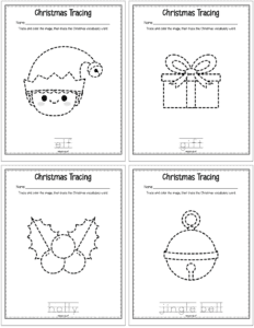 Free Printable Christmas Tracing Worksheets - The Artisan Life