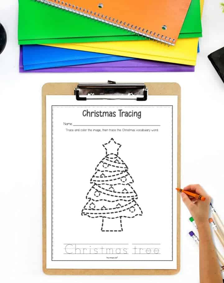 Free Printable Christmas Tracing Worksheets - The Artisan Life