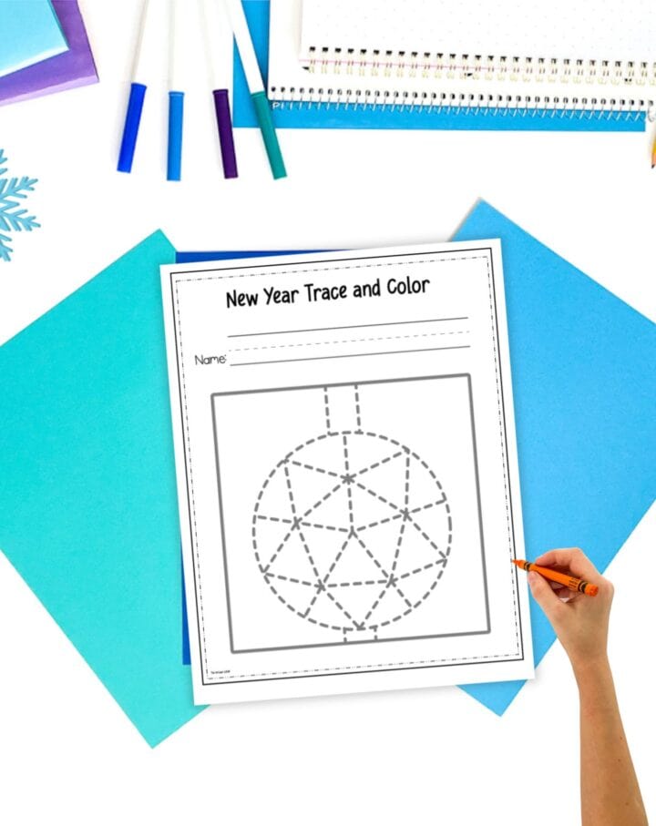 Free Printable New Year Tracing Worksheets - The Artisan Life
