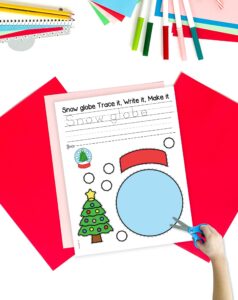 Free Printable Snow Globe Cut and Paste Craft - The Artisan Life