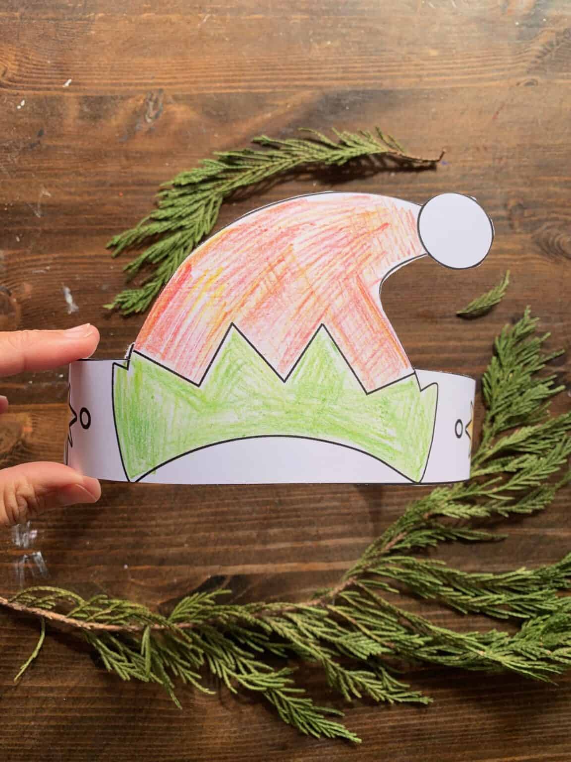 Free Printable Christmas Elf Hat Craft - The Artisan Life