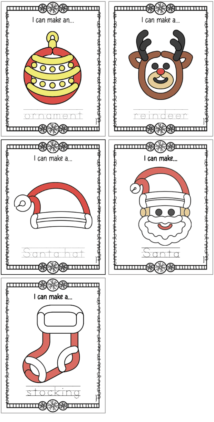 Free Printable Christmas Play Dough Mats - The Artisan Life