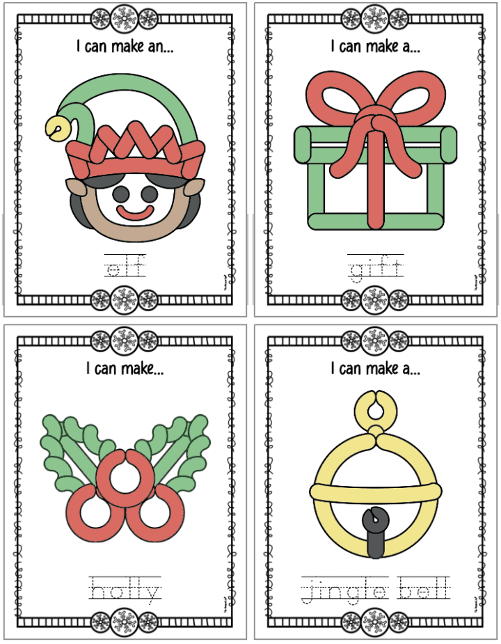 Free Printable Christmas Play Dough Mats - The Artisan Life