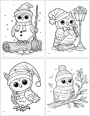 13+ Free Printable Christmas Owl Coloring Pages for Kids - The Artisan Life