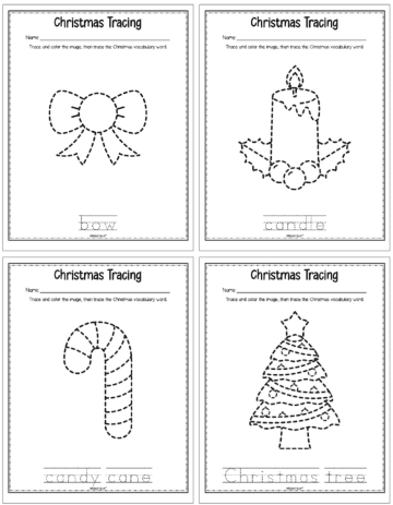 Free Printable Christmas Tracing Worksheets - The Artisan Life