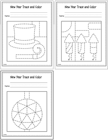 Free Printable New Year Tracing Worksheets - The Artisan Life