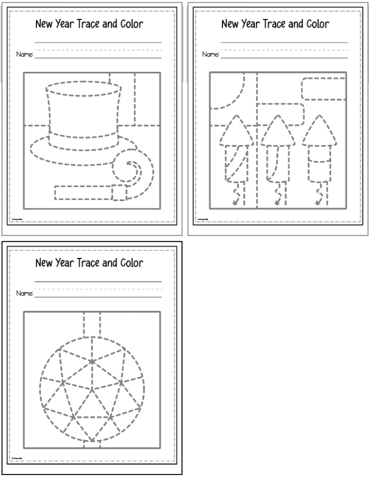 Free Printable New Year Tracing Worksheets - The Artisan Life