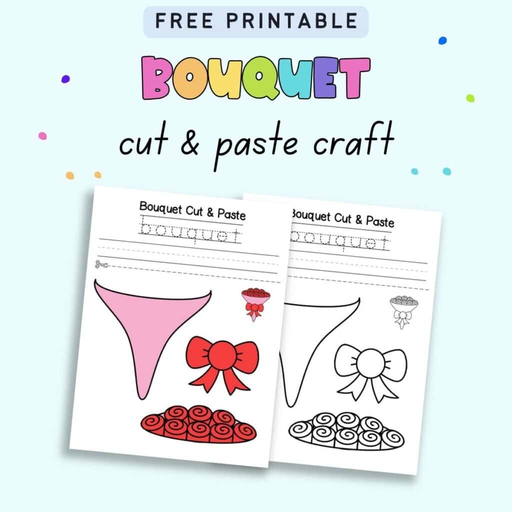 Free Printable Bouquet Cut and Paste Craft - The Artisan Life