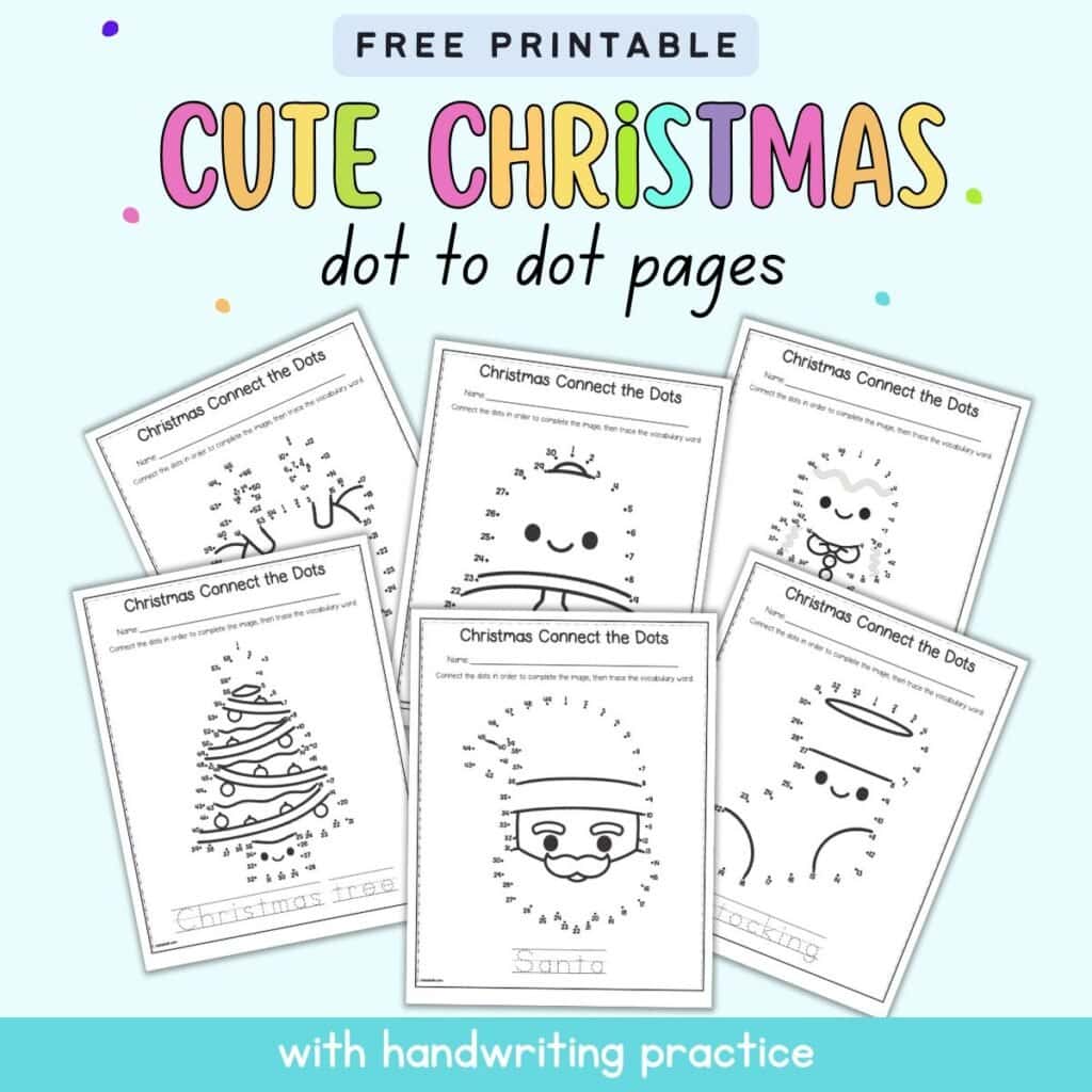 Free Printable Christmas Dot to Dot Worksheets - The Artisan Life