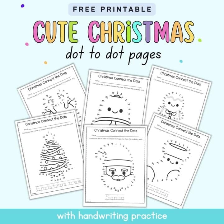 Free Printable Christmas Dot to Dot Worksheets - The Artisan Life