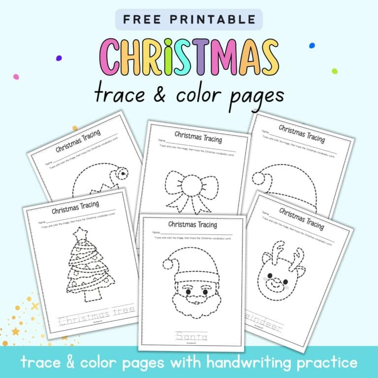 Free Printable Christmas Tracing Worksheets - The Artisan Life