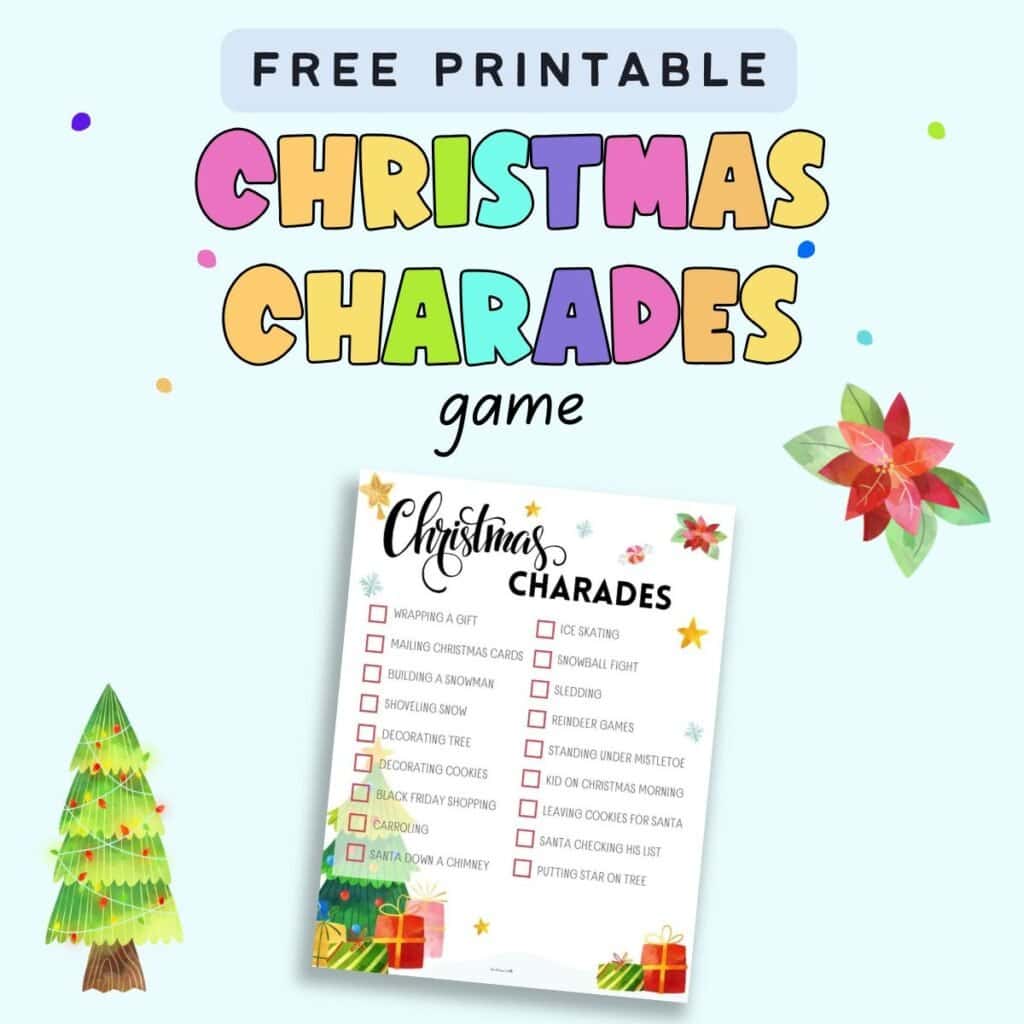 Free Printable Christmas Charades Game - The Artisan Life