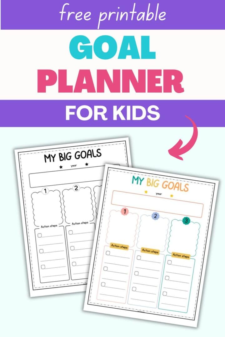 Free Printable Goal Planner for Kids - The Artisan Life
