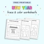 Free Printable New Year Tracing Worksheets - The Artisan Life