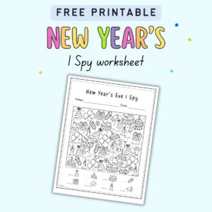 Free Printable New Year's I Spy Worksheet - The Artisan Life