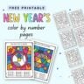 Free Printable New Year's Color by Number Worksheets - The Artisan Life