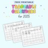Free Printable Traceable Calendars for Kids - The Artisan Life
