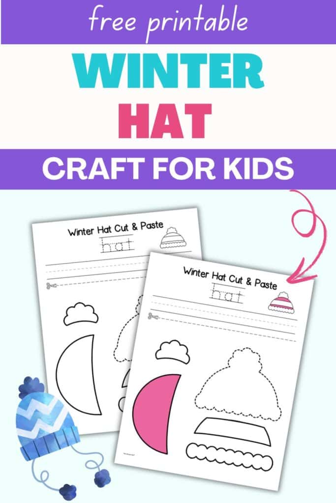Free Printable Winter Hat Cut and Paste Craft - The Artisan Life