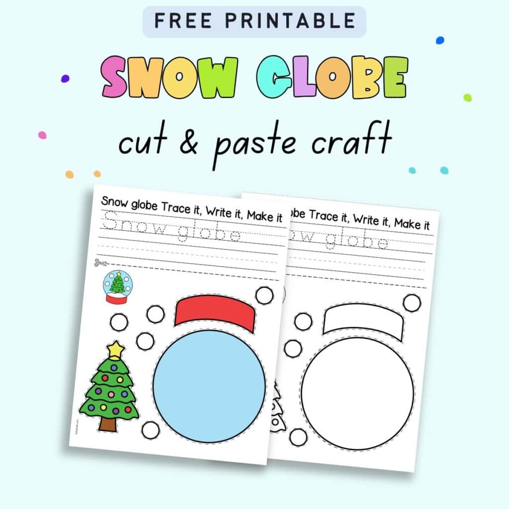 Free Printable Snow Globe Cut and Paste Craft - The Artisan Life
